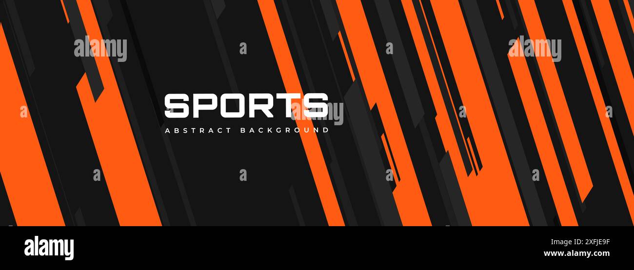 Modern sports banner design with diagonal orange and gray lines ...