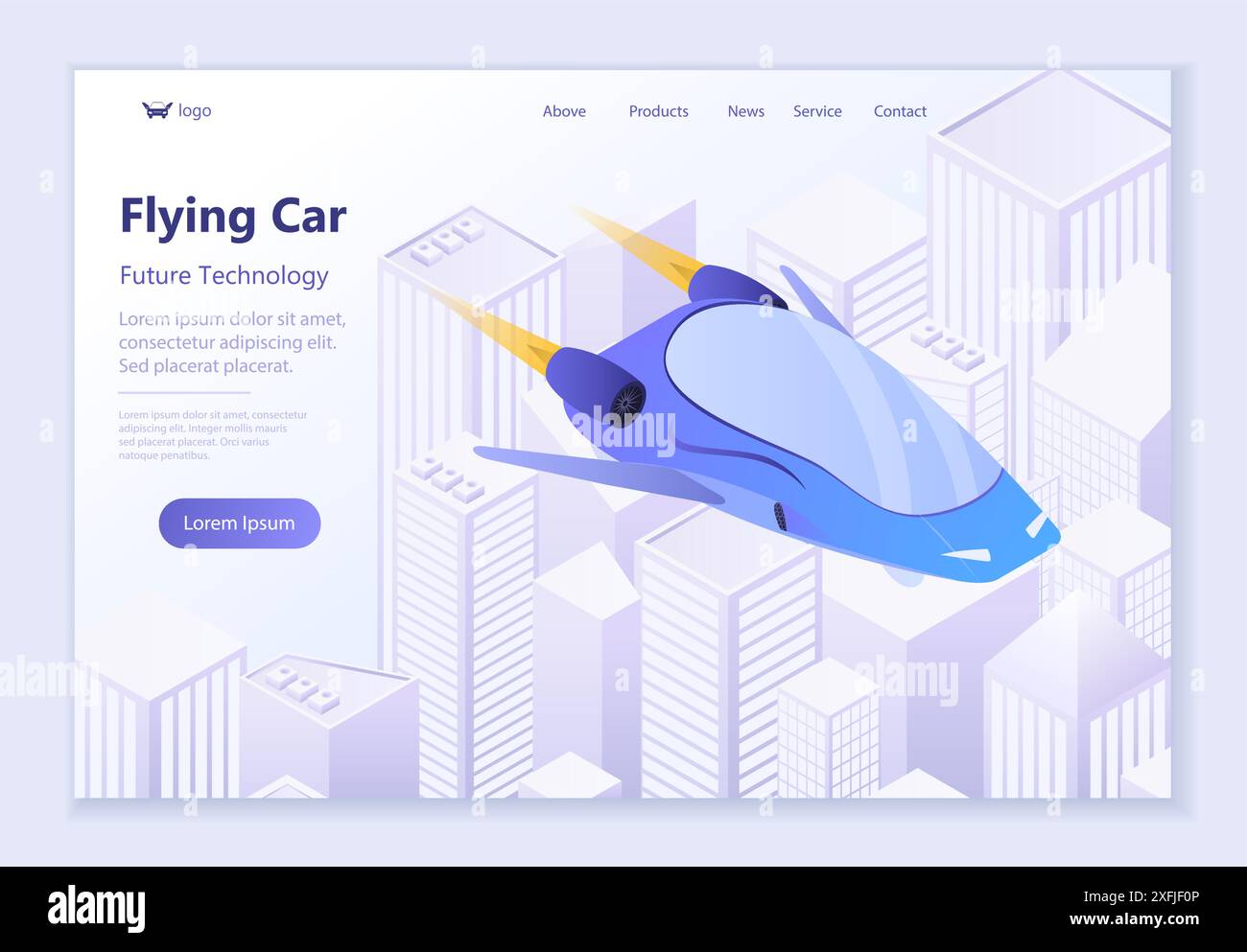 Future technology - Flying Car, 3d isometric vector illustration, for ...
