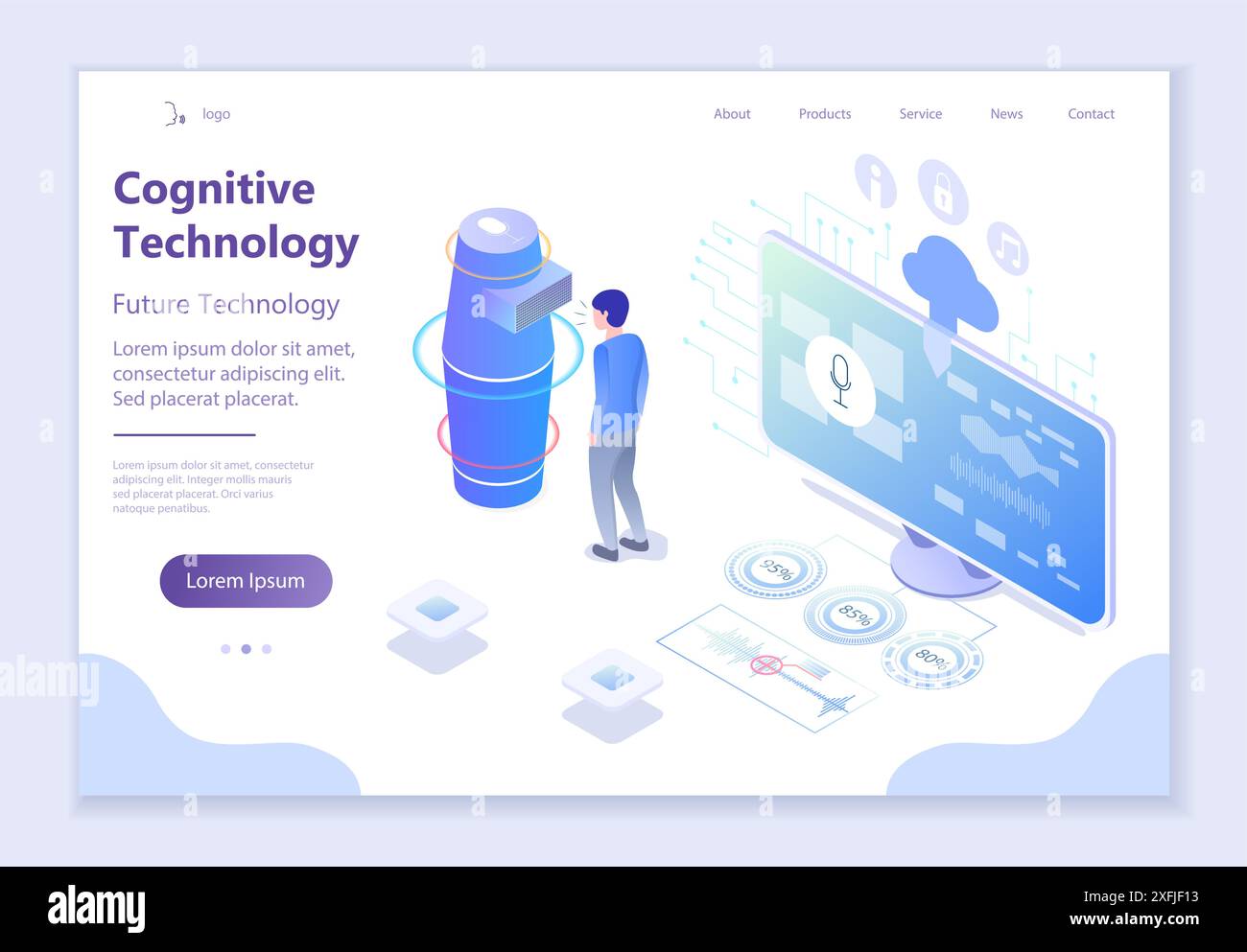 Future technology - Cognitive Technology, 3d isometric vector ...
