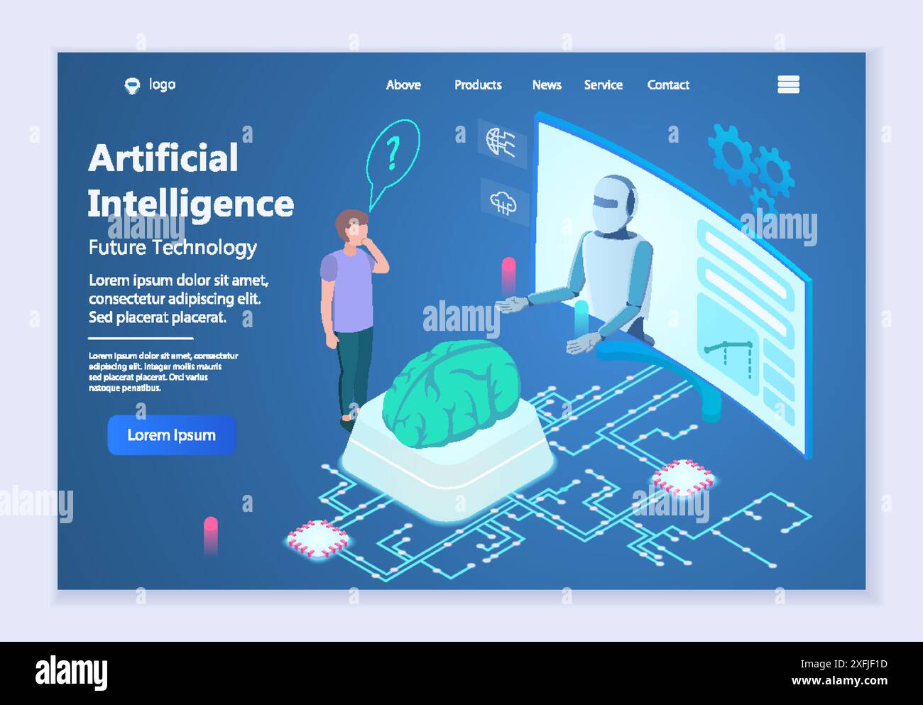 Isometric artificial intelligence digital brain neural network hi-res stock photography and ...