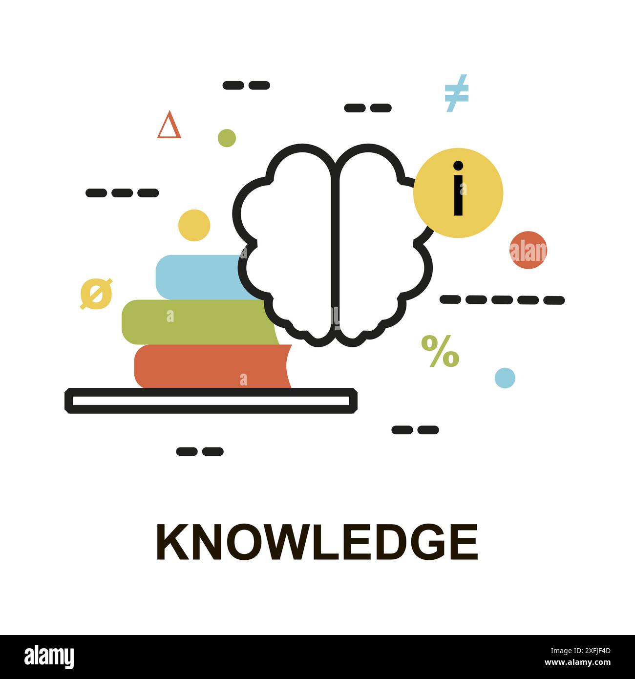 Concept of Knowledge icon, modern flat thin line design, vector illustration, for graphic and ...