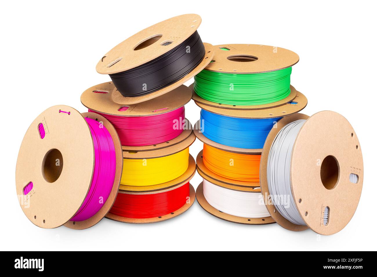 stack pile of colorful 3d printing filament PLA material on ...