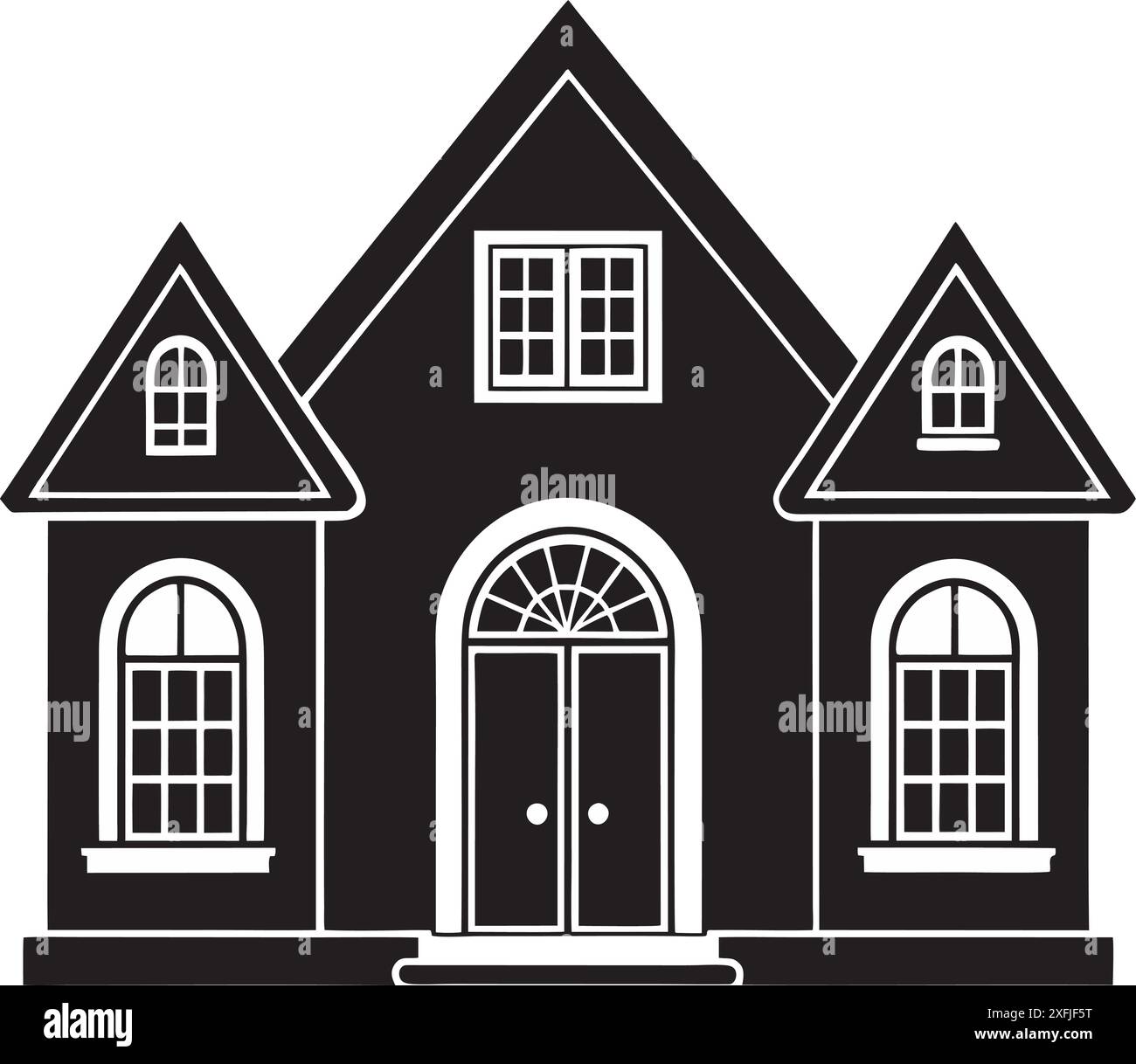 European Beautiful house silhouette Vector Stock Vector Image & Art - Alamy