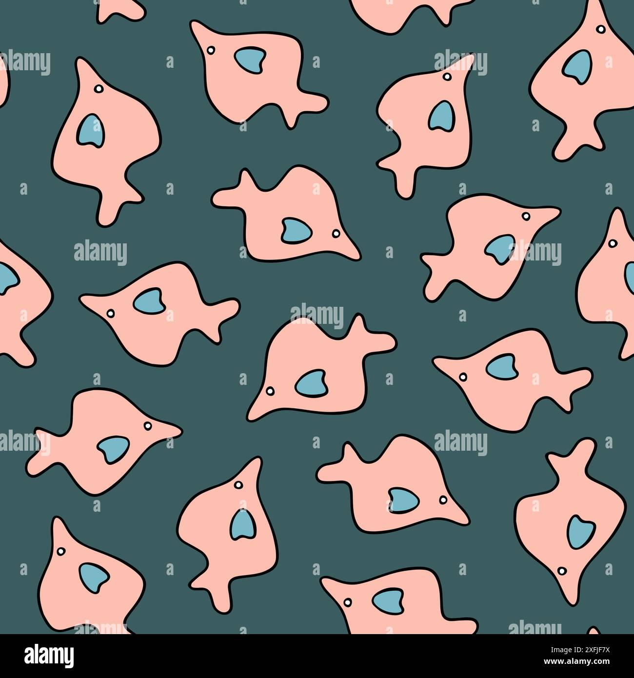 Vector isolated illustration of pattern with fishes Stock Vector Image ...