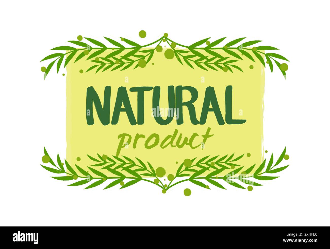Natural product sticker, vector illustration for graphic and web design ...
