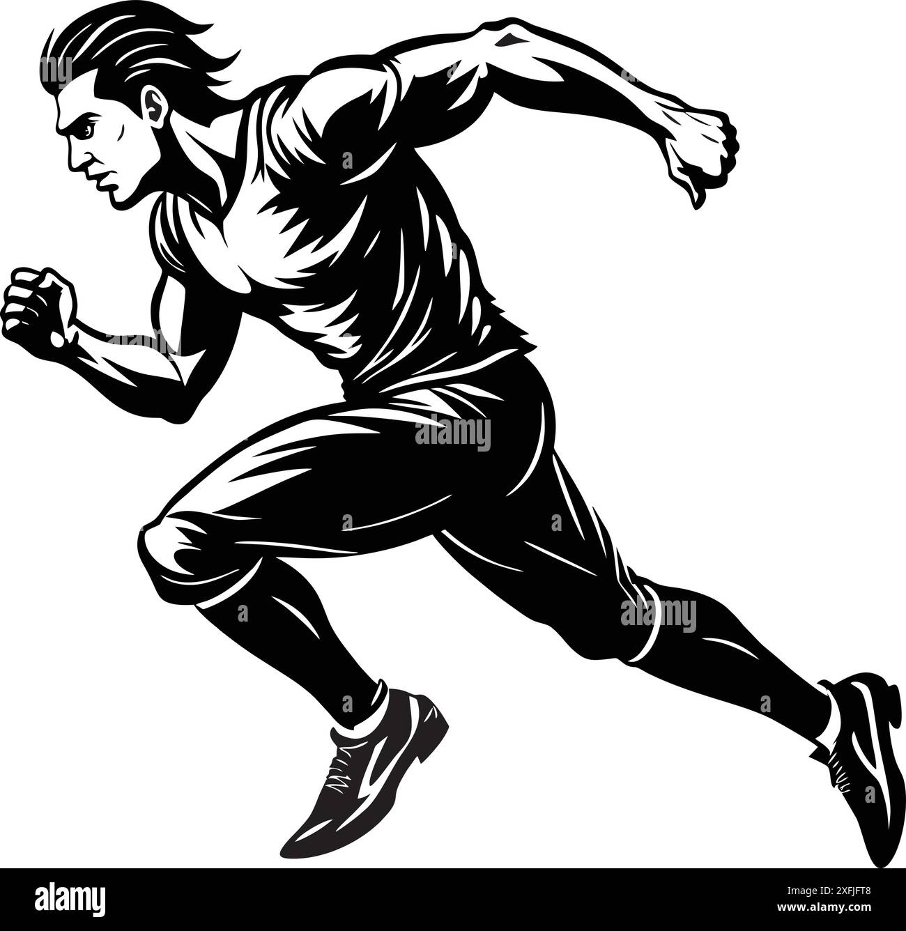 Athletics running side view Stock Vector Images - Alamy