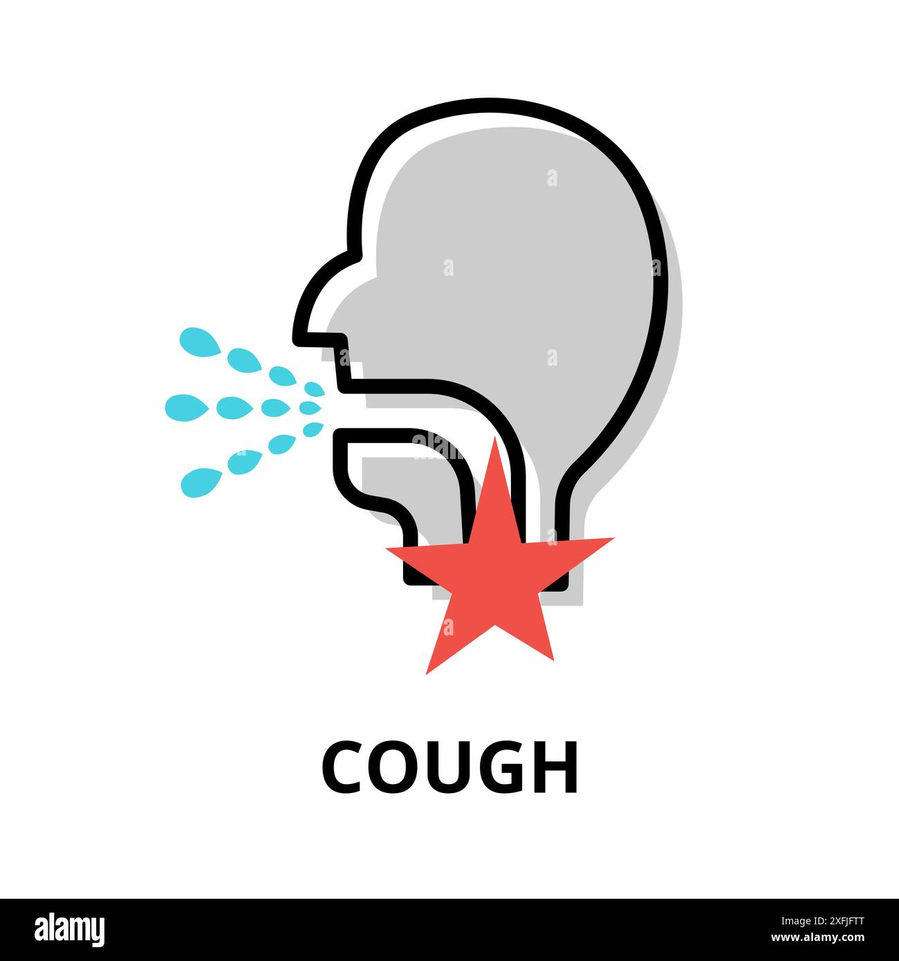 Concept of Cough icon, modern flat editable line design vector ...
