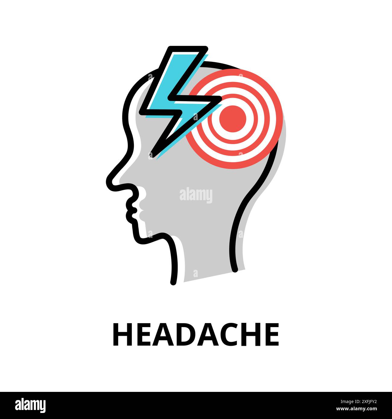 Concept of Headache icon, modern flat editable line design vector ... Concept of Headache icon, modern flat editable line design vector ...