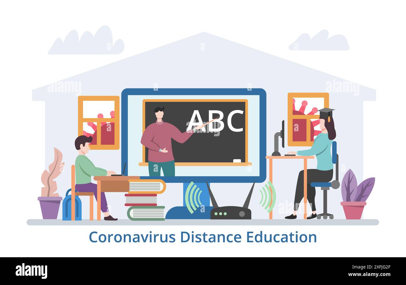 Distance work life Stock Vector Images - Alamy