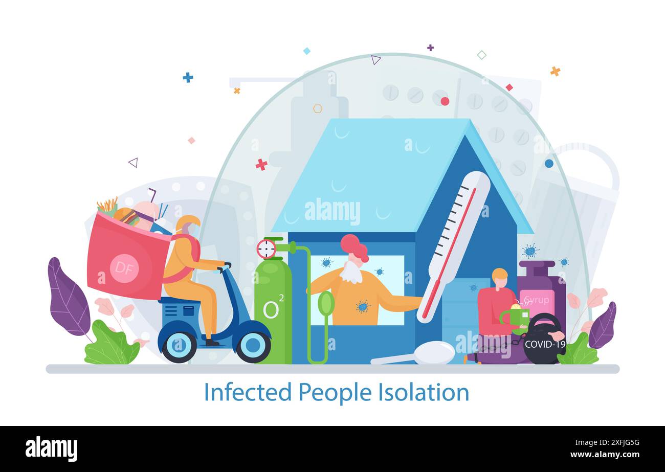 Infected People Isolation concept, modern flat design vector ...