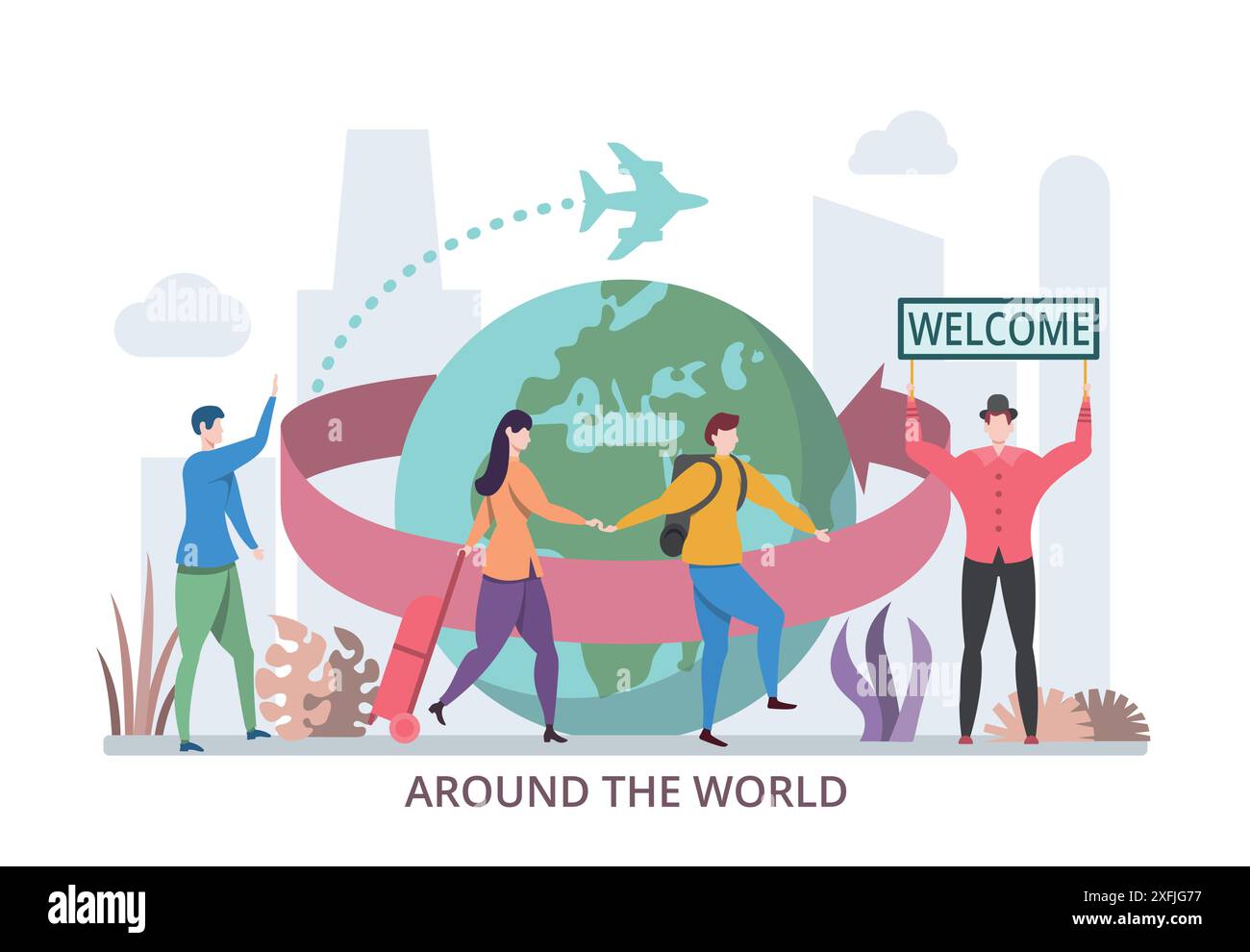 Concept of around the world, modern flat design vector illustration ...
