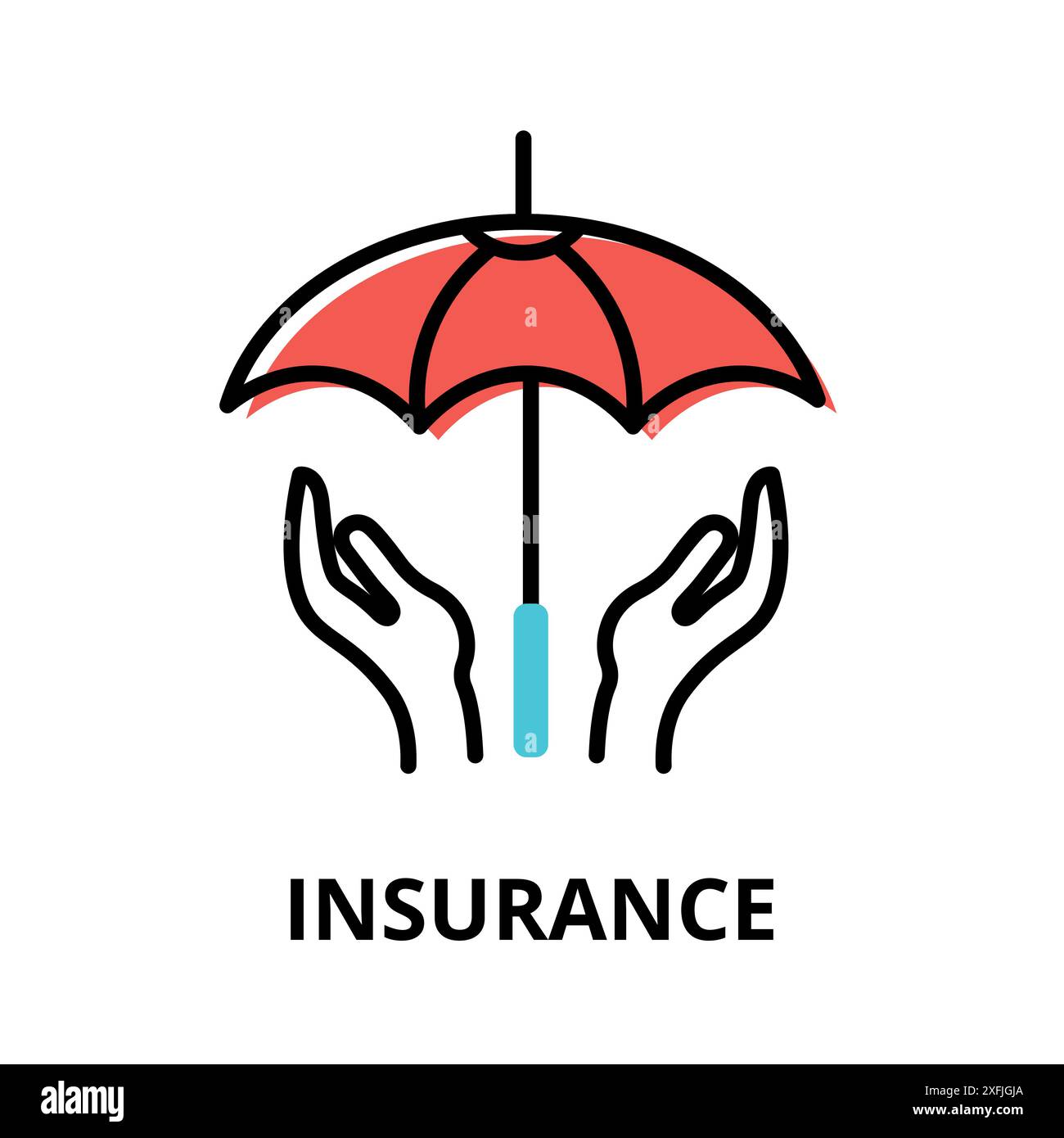 Concept of Insurance icon, modern flat thin line design vector ... Concept of Insurance icon, modern flat thin line design vector ...