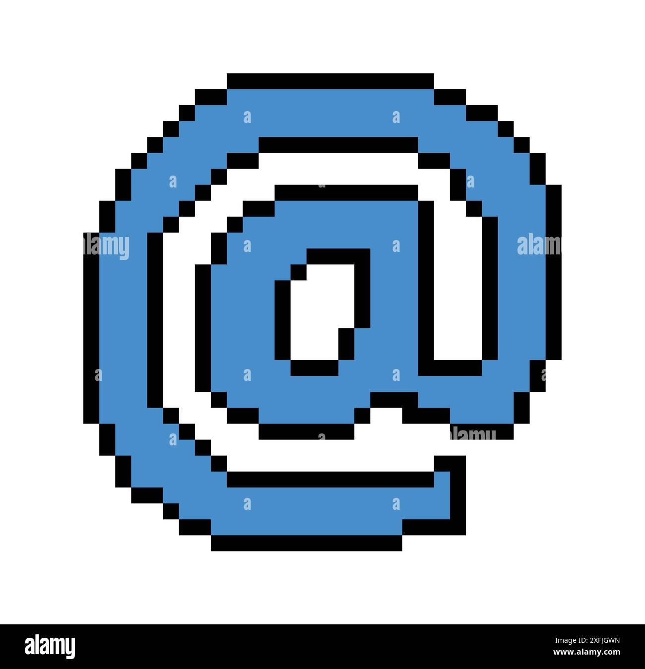 Blue At - @ emoticon symbol, pixel art design vector illustration Stock ...