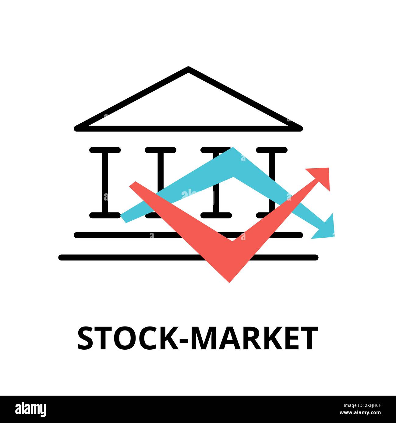 Concept of Stock-Market icon, modern flat thin line design vector ...