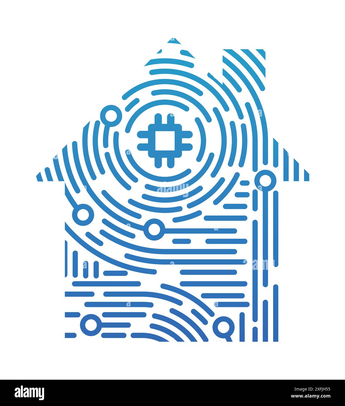 Security fingerprint in shield Stock Vector Images - Alamy