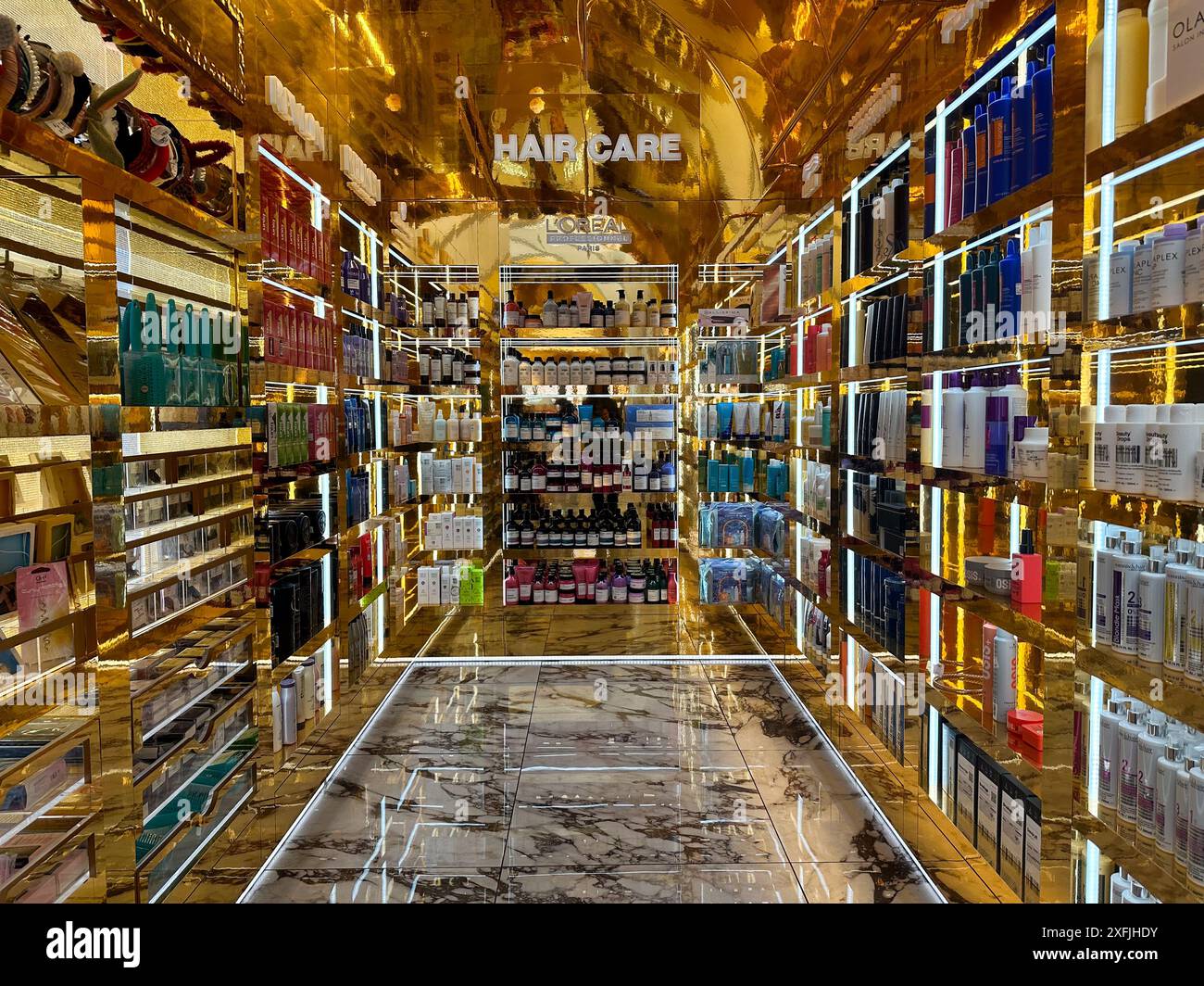 Madrid, Spain. May 1, 2023 Women's department in hair care cosmetics ...