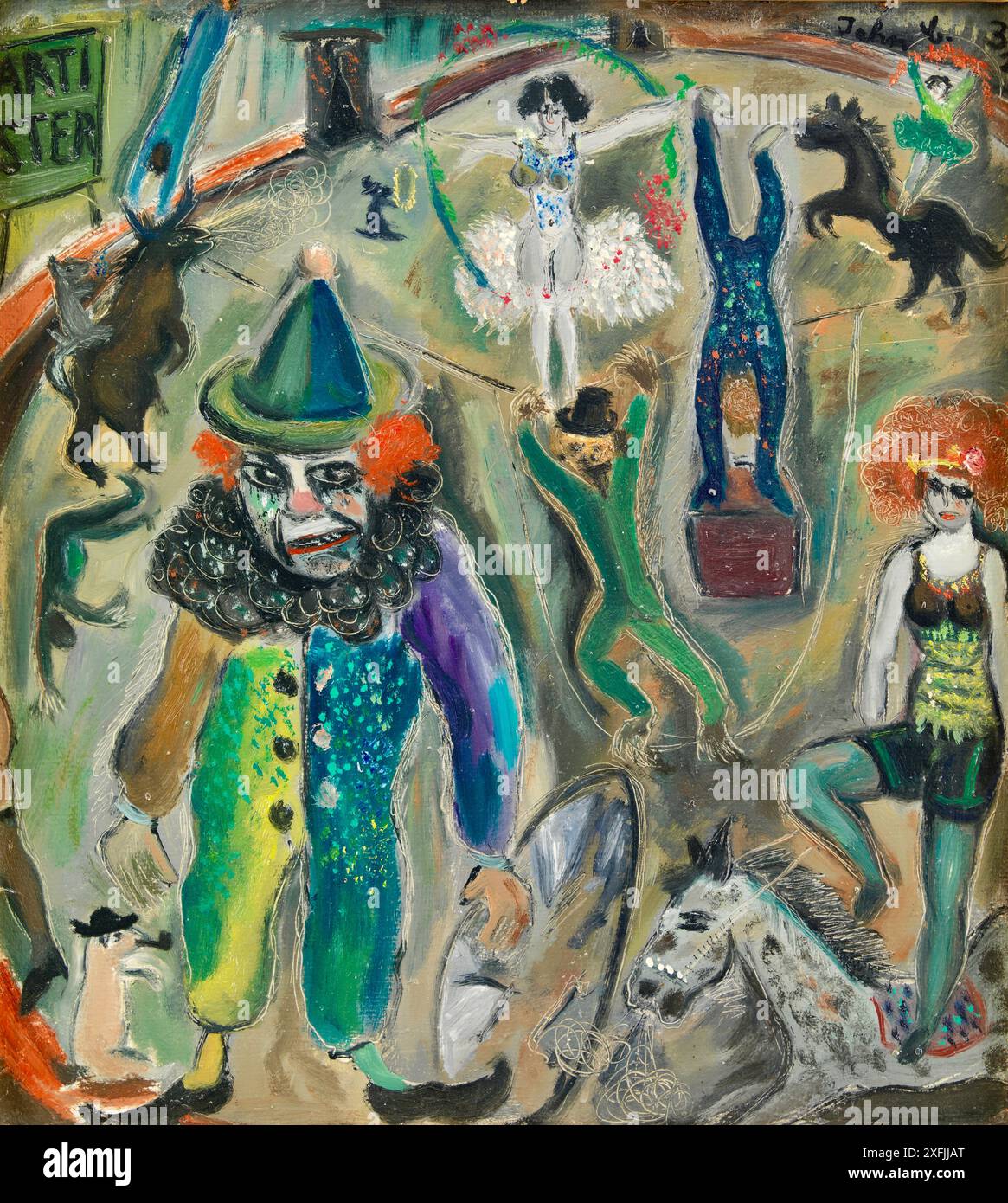 John Christensen - Street View - 1932 - Circus Performers Stock Photo ...