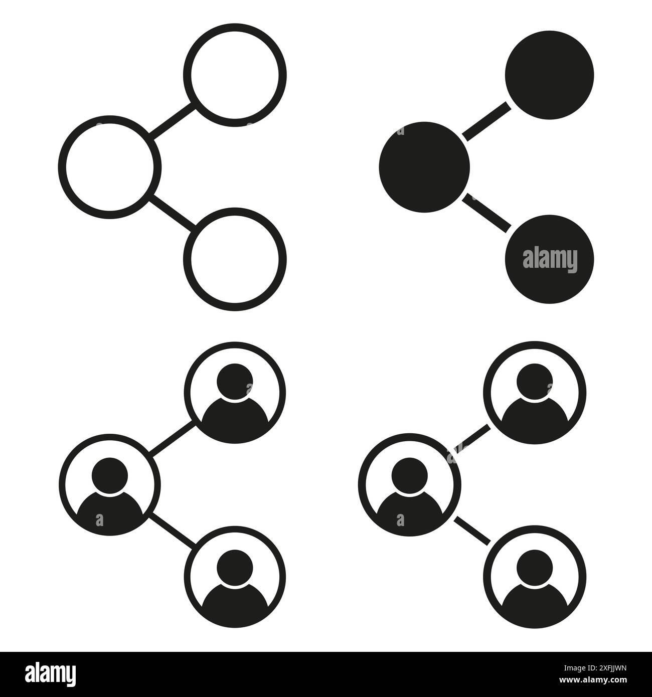 Share icon set. Black vector symbols. Social connection design. Simple ...