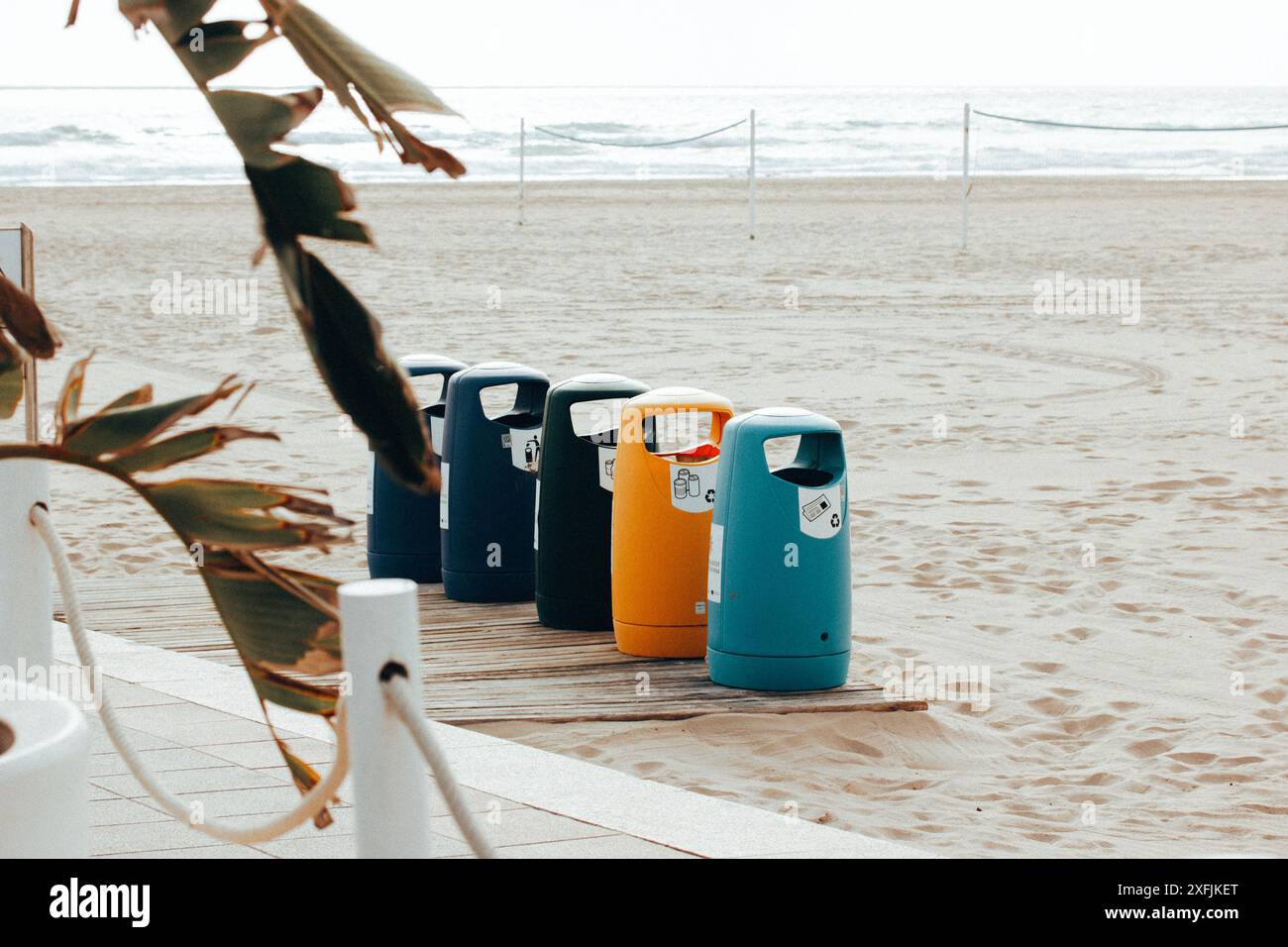Gandia, Spain. Jun 1, 2024 Multicolored trash cans for sorting ...