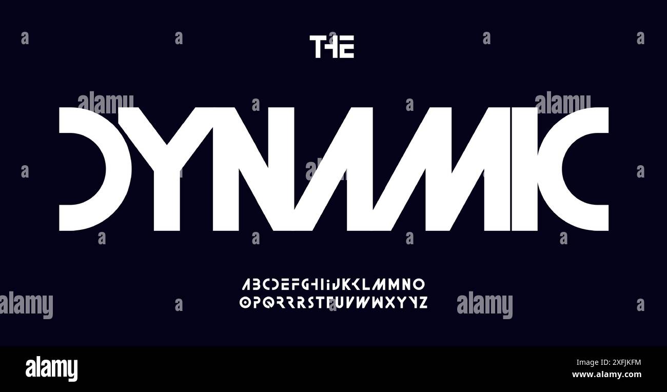 Dynamic futuristic typography font design. Sleek modern minimal letters ...