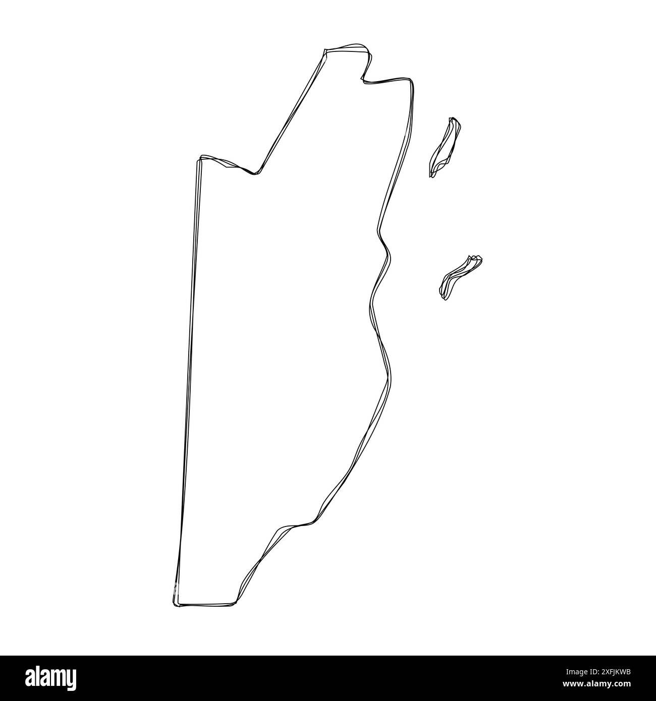 Belize country simplified map.Thin triple pencil sketch outline ... Belize country simplified map.Thin triple pencil sketch outline ...