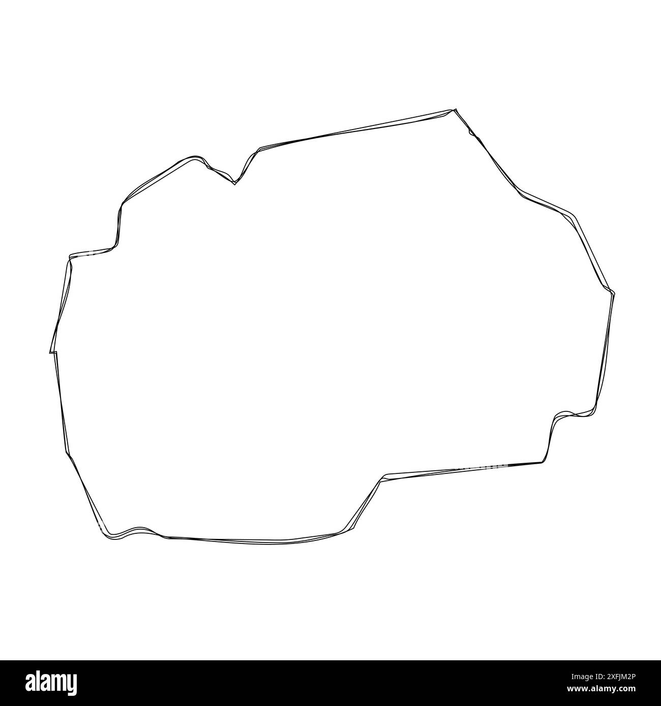 North Macedonia country simplified map.Thin triple pencil sketch ...