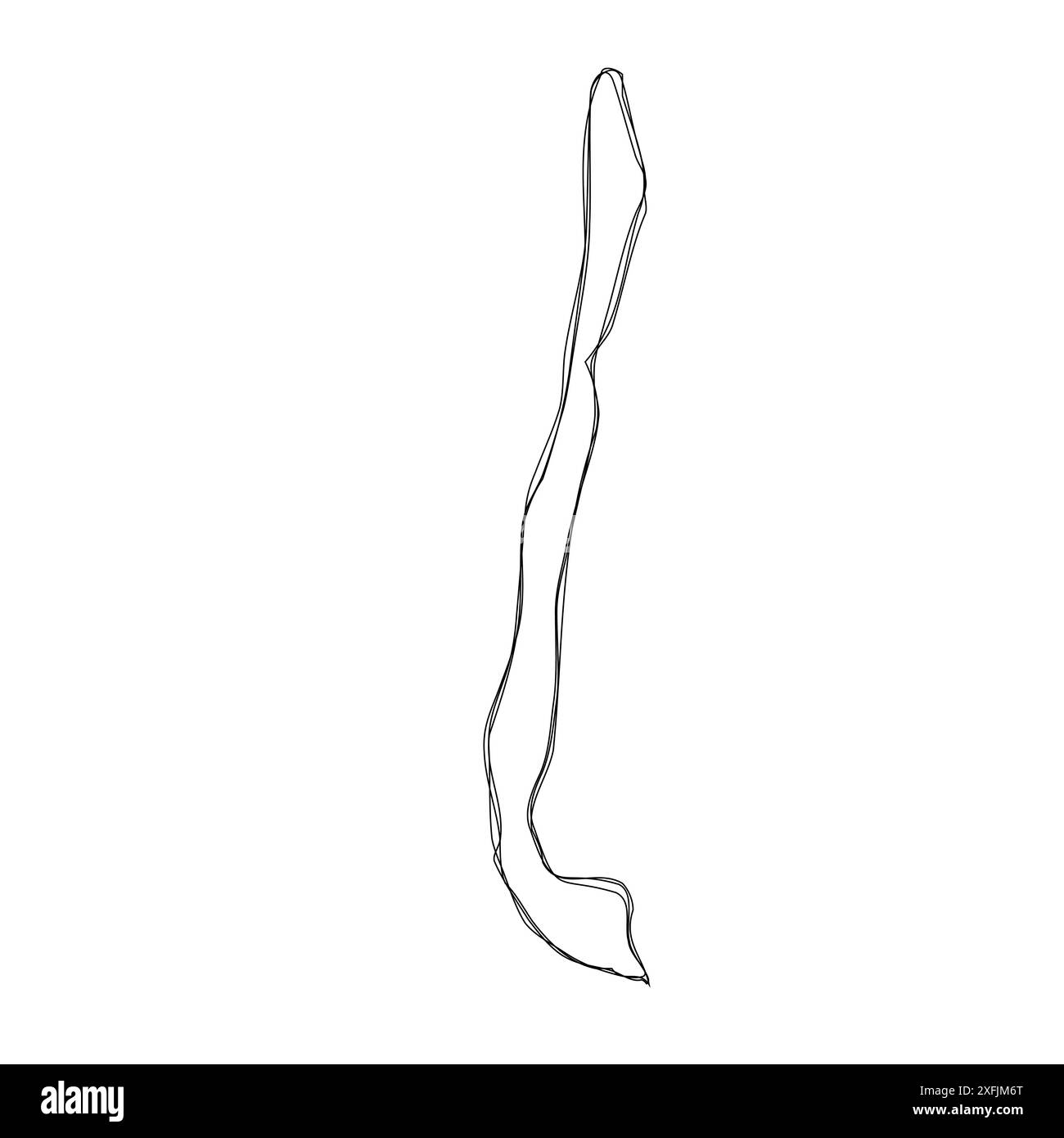 Chile country simplified map.Thin triple pencil sketch outline isolated ...