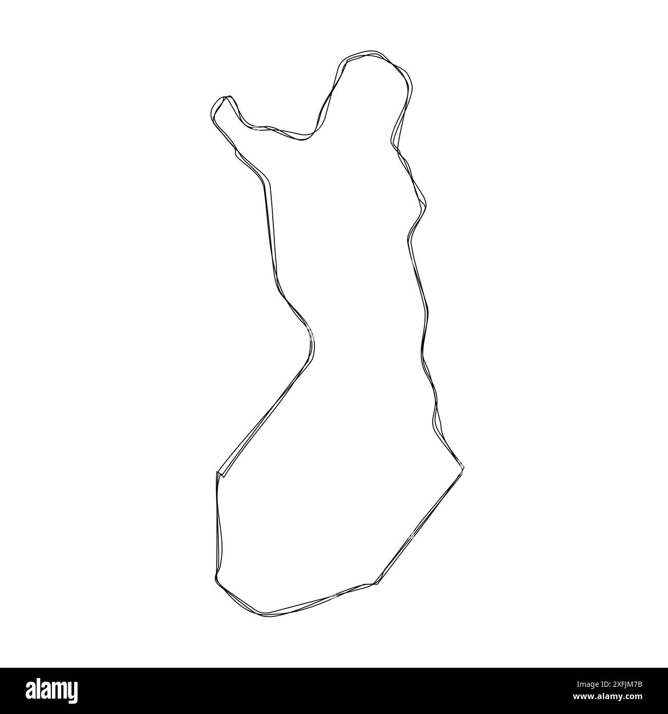 Outline sketch map finland Black and White Stock Photos & Images - Alamy