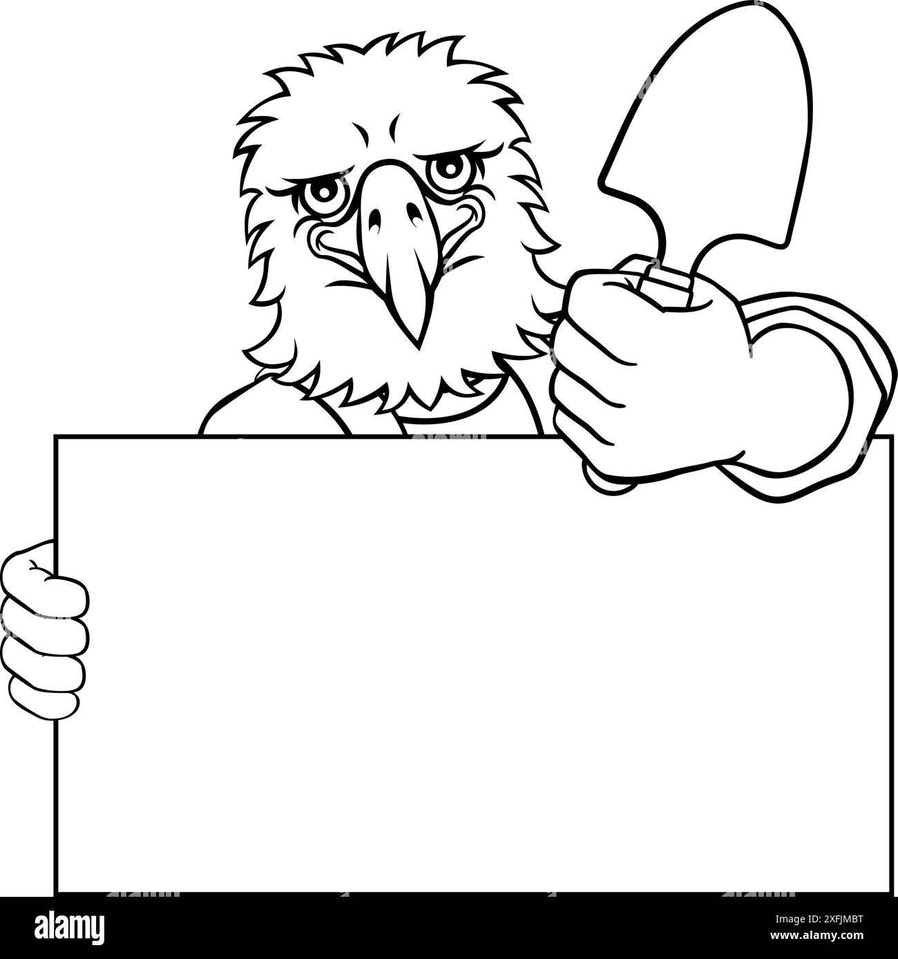 Gardener Eagle Bird Cartoon Handyman Tool Mascot Stock Vector Image ...