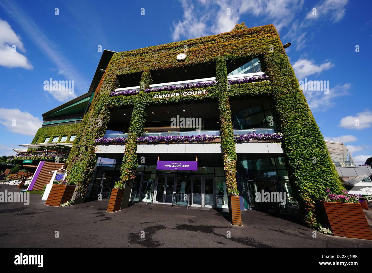 A general view outside centre court on day four of the 2024 Wimbledon ...