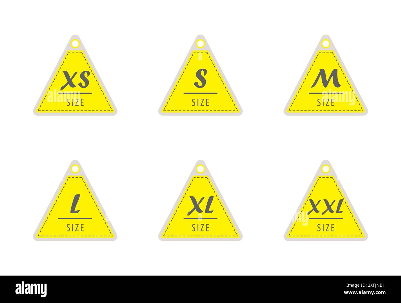 Set of clothing Size Labels. Flat vector illustration Stock Vector ...