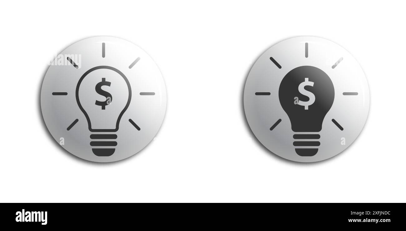 Light bulb with dollar symbol. Flat vector illustration Stock Vector ...