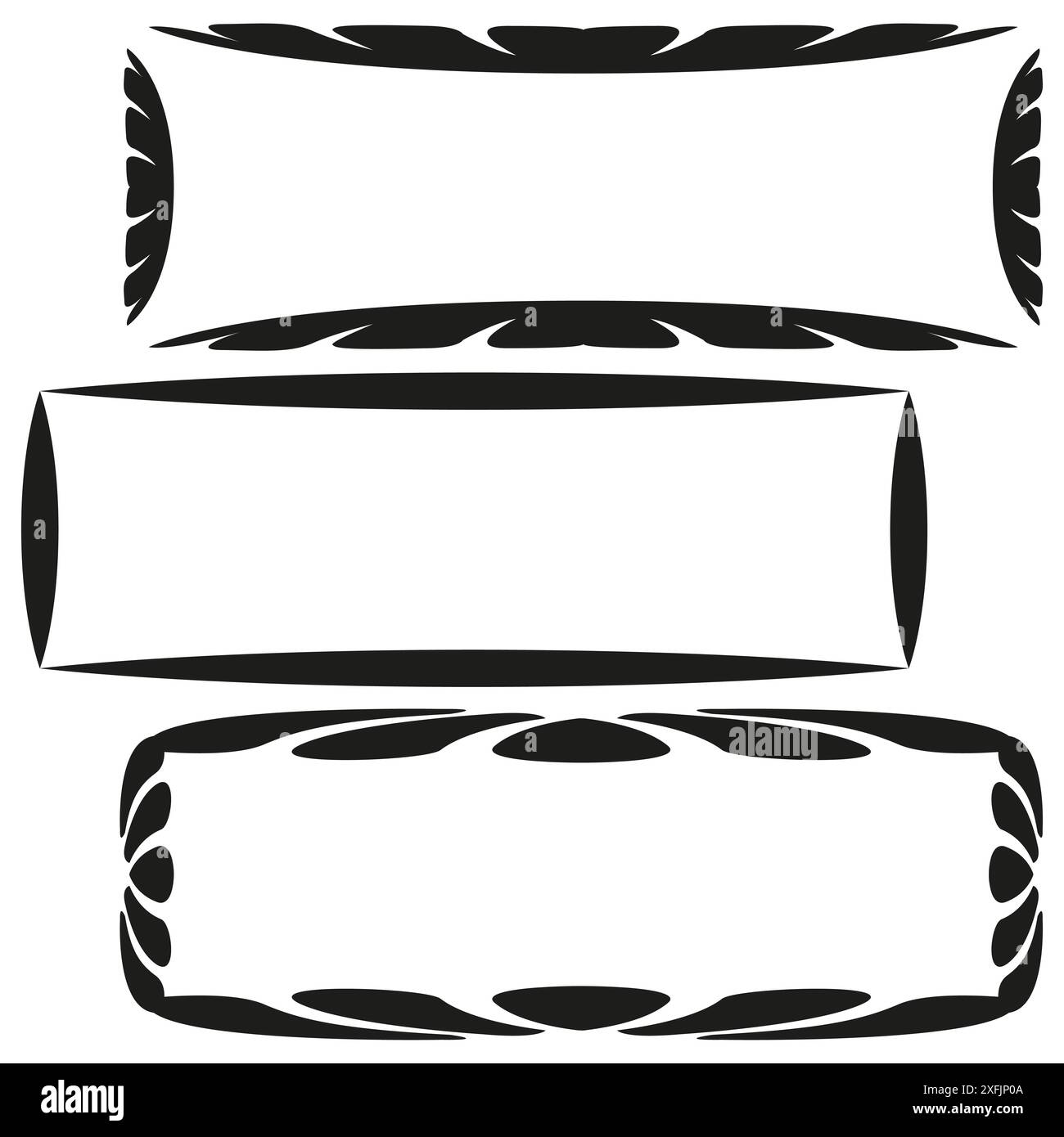 Decorative banner frames. Black and white. Simple vector designs ...