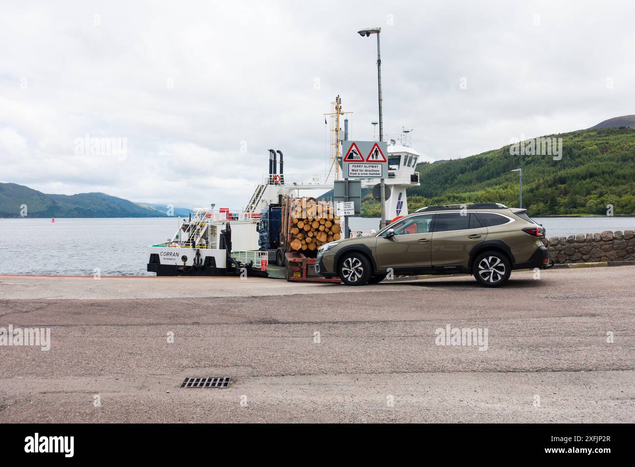 Vehicles being loaded onto The Corran Ferry at Argour terminal,Highland ...