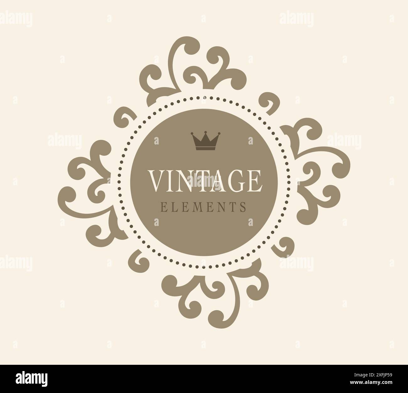Vintage signs and elements on white background. Classical vintage and ...