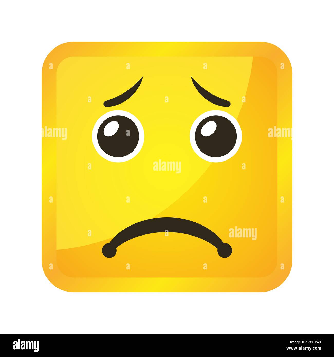 Yellow square emoticons and emojis. Vector illustration in flat style ...