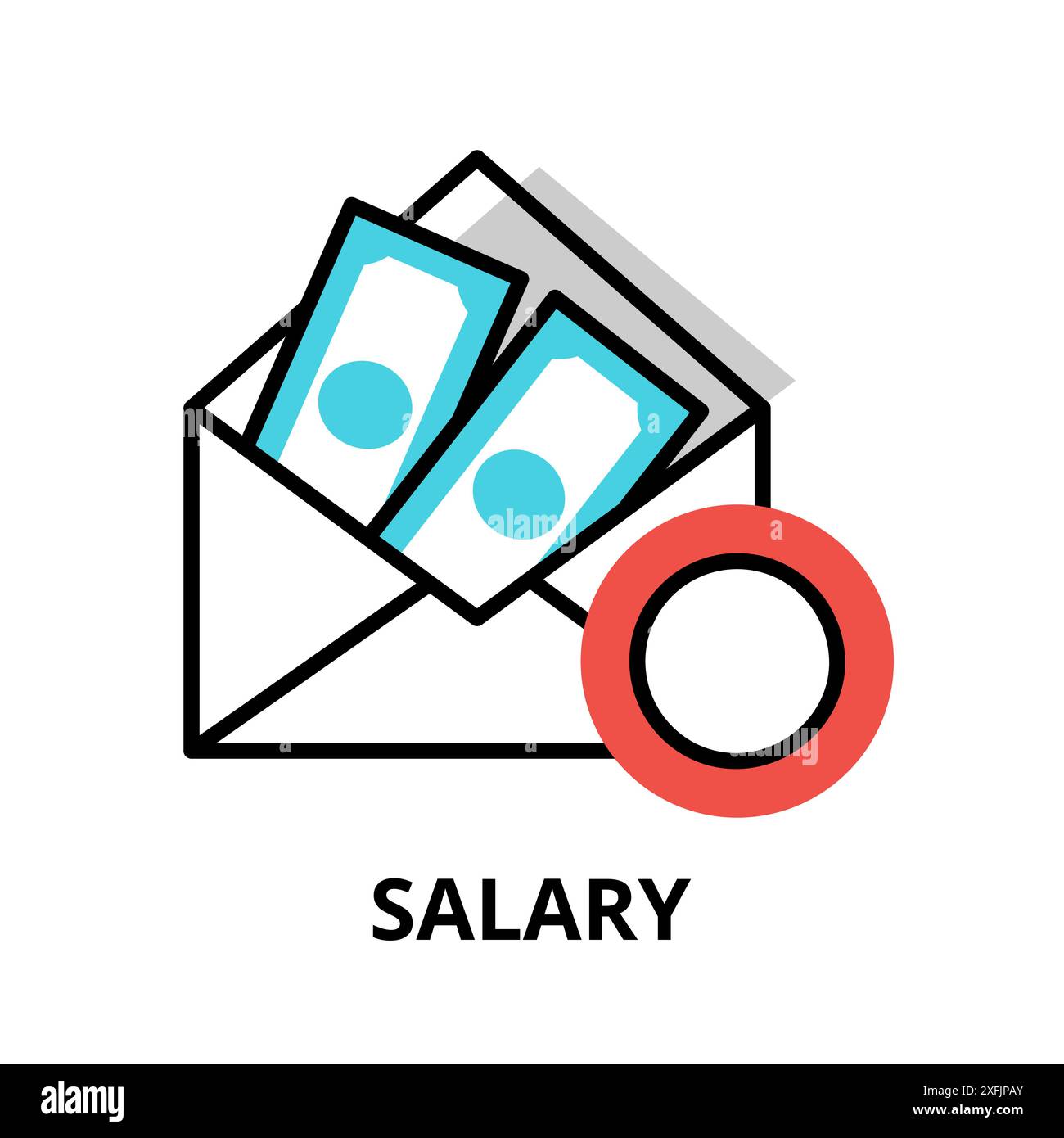 Concept of Salary icon, modern flat thin line design vector ...