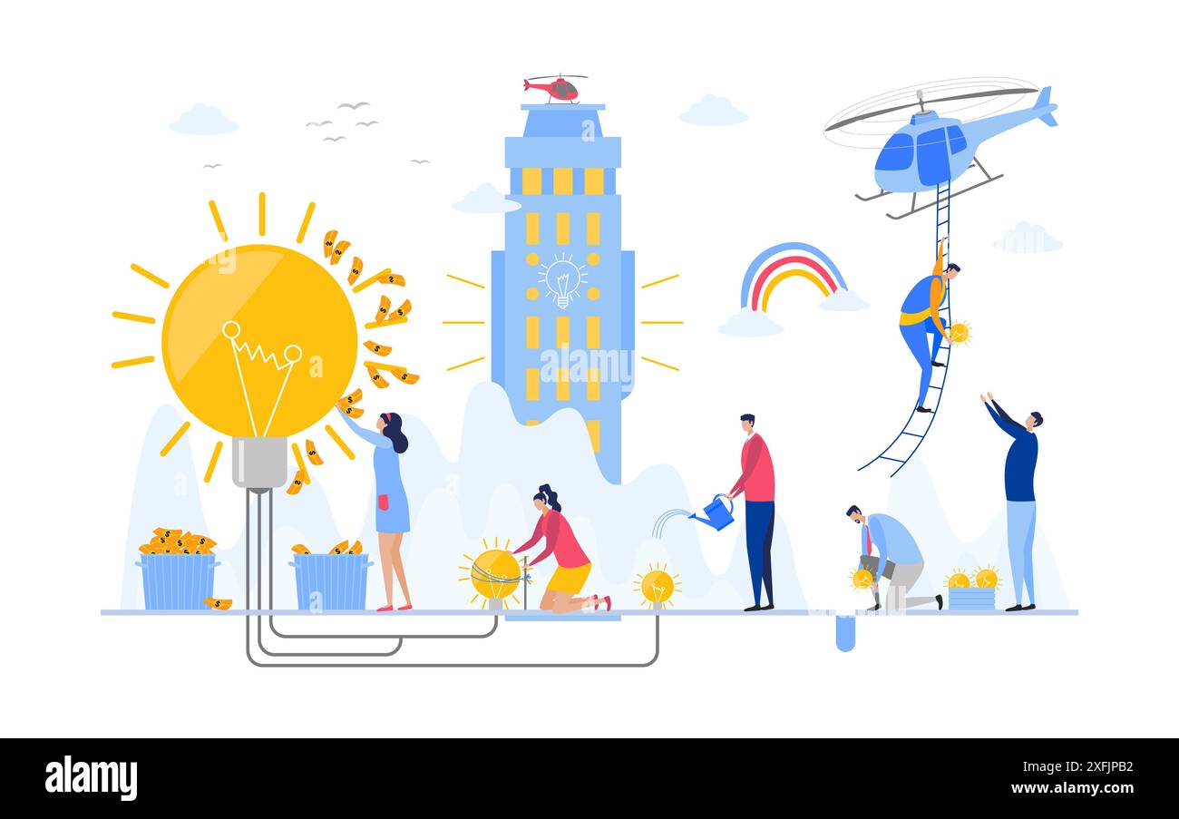 Business Idea concept, modern flat design vector illustration, on white ...