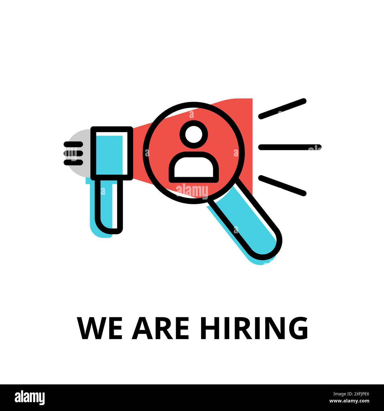 Concept of We Are Hiring icon, modern flat thin line design vector ...