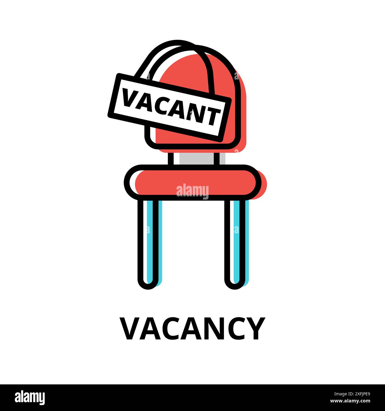 Concept of Vacancy icon, modern flat thin line design vector ...