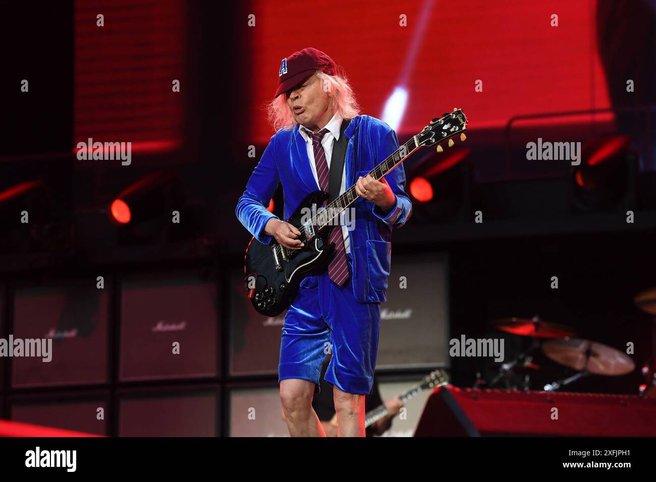UK. 03rd July, 2024. LONDON, ENGLAND - JULY 03: Angus Young of ‘AC/DC ...