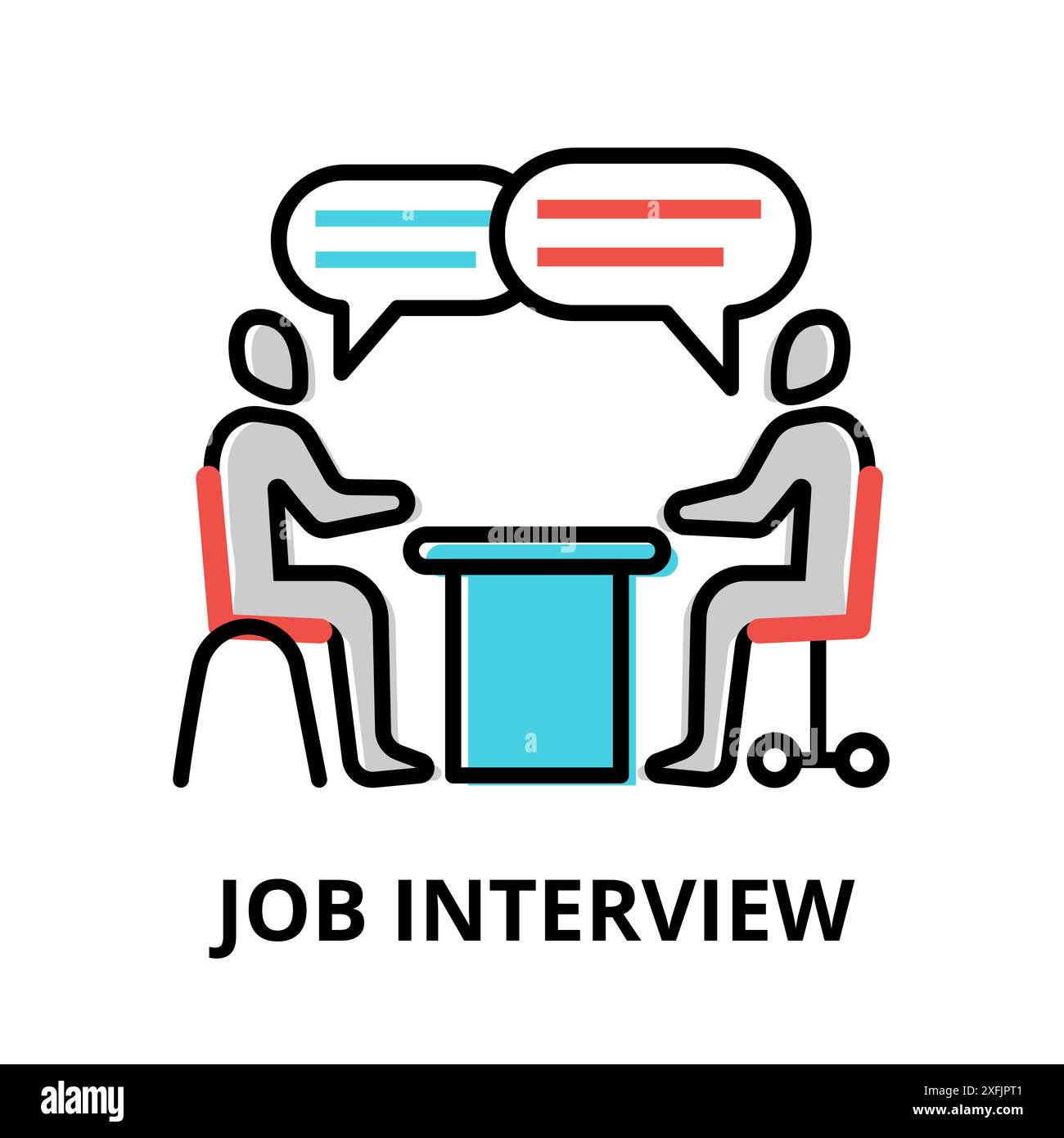 Concept of Job Interview icon, modern flat thin line design vector ...