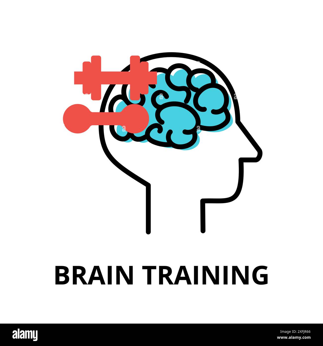 Icon concept of Brain Training, brain process collection, flat editable ...