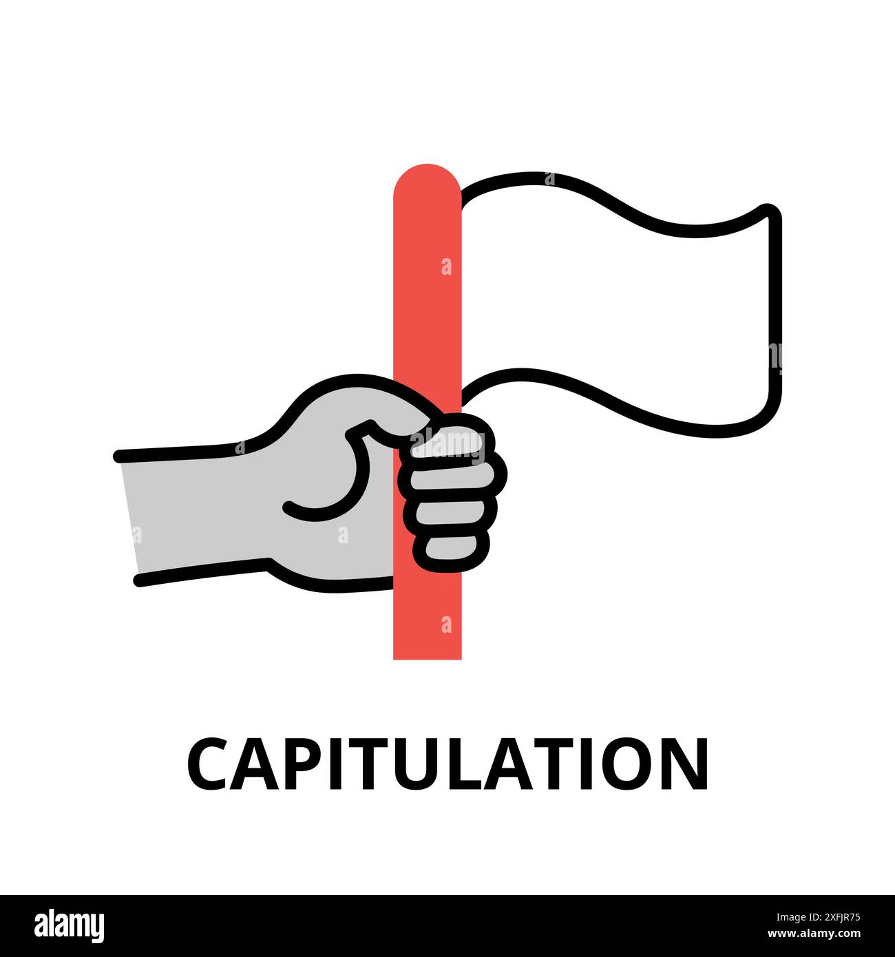 Capitulation icon concept, politics collection, flat line vector ...