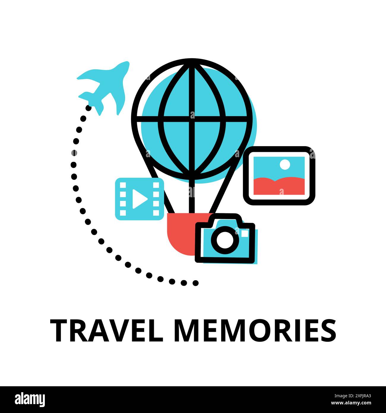 Icon concept of Travel Memories, travel collection, modern flat line ...