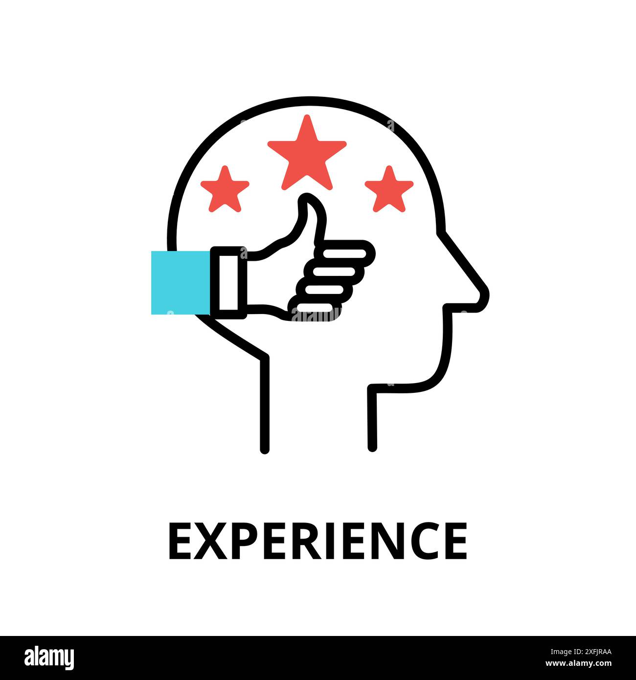 Icon concept of Experience, brain process collection, flat editable ...