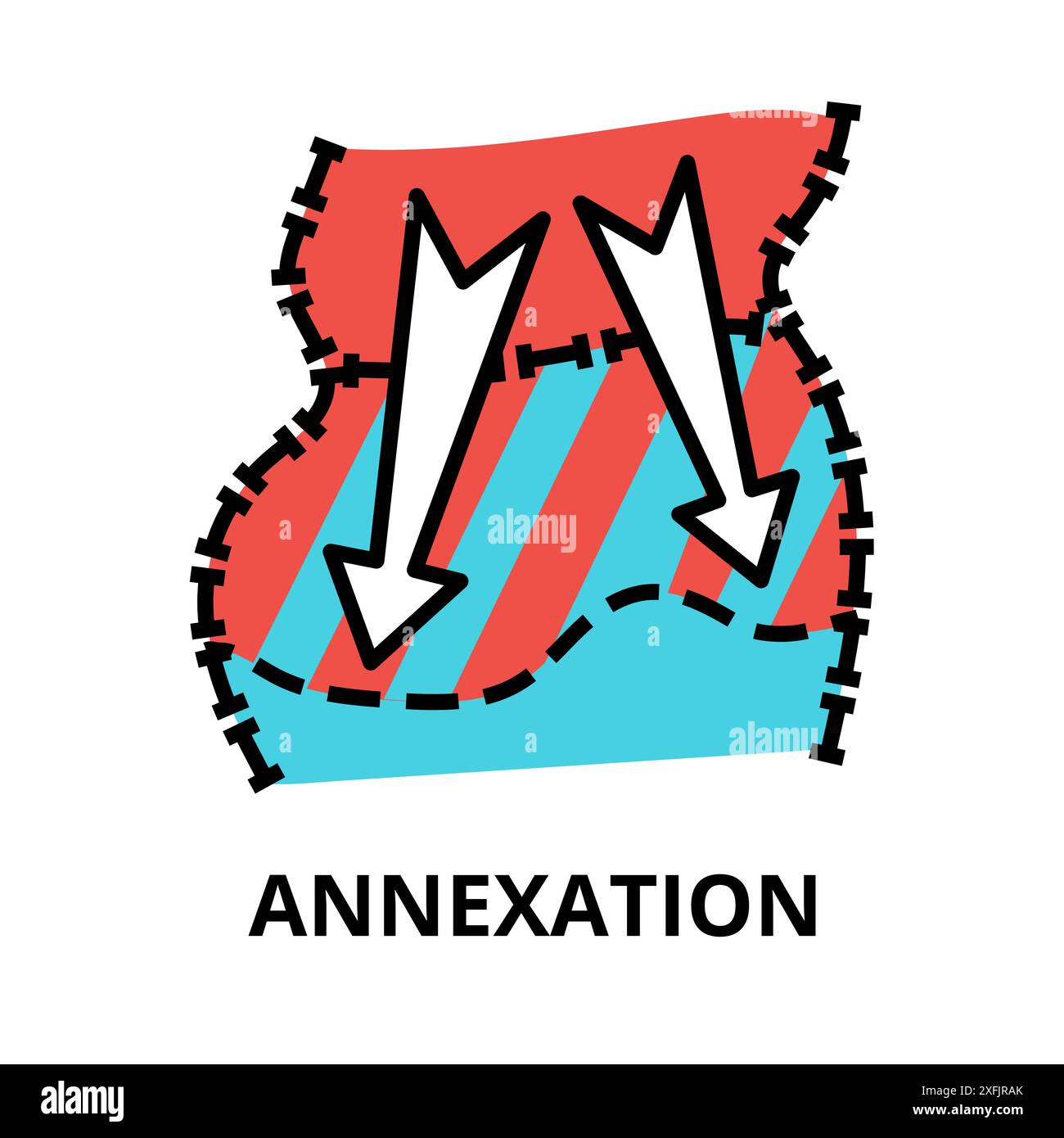 Annexation icon concept, politics collection, flat line vector ...