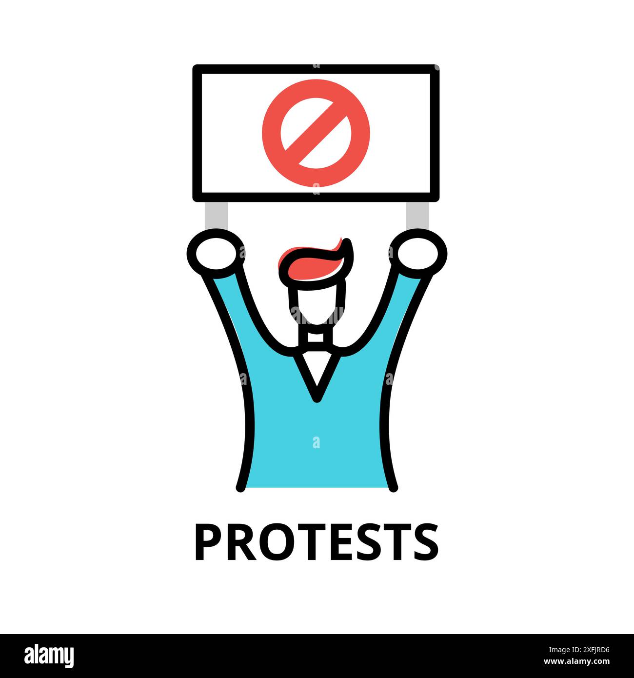Protests icon concept, politics collection, flat line vector ...