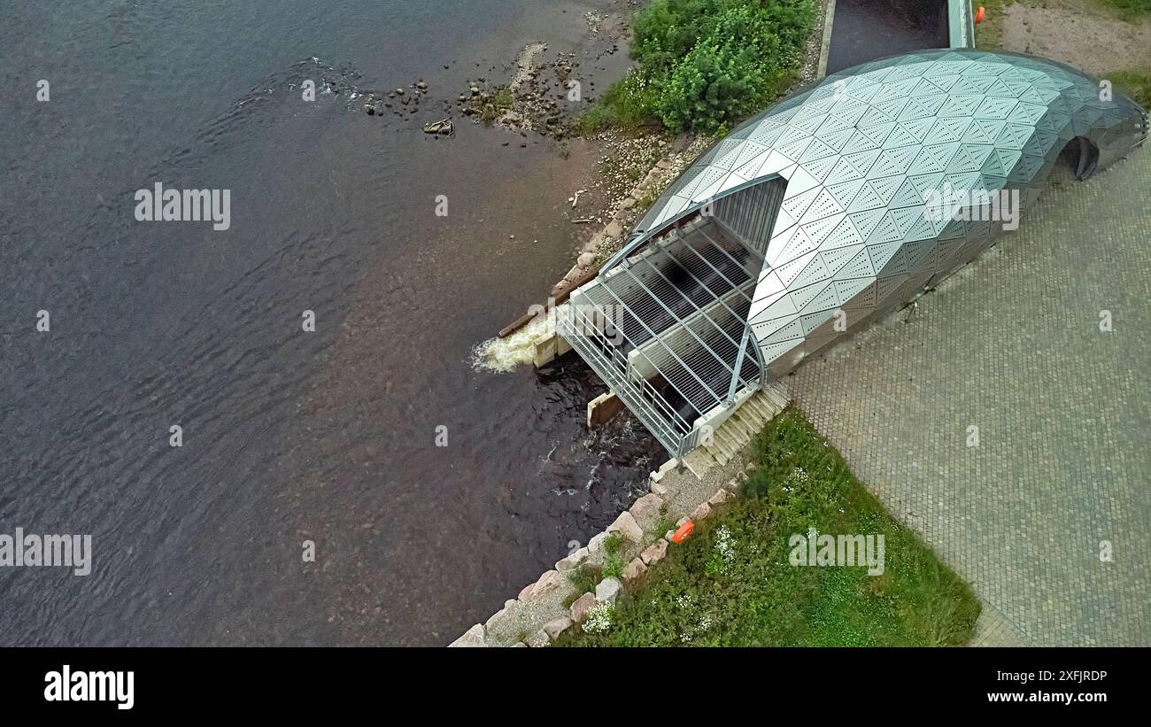 Hydro Ness hydroelectric generator on the banks of River Ness Scotland ...