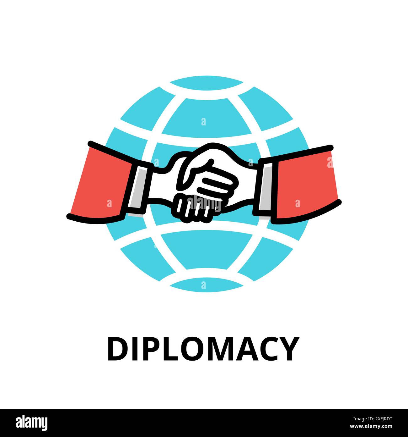 Diplomacy icon concept, politics collection, flat line vector ...